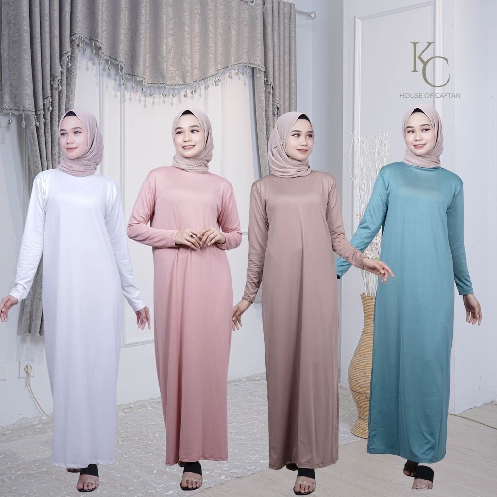 Jual inner dress gamis manset lengan panjang wanita muslim bahan ...