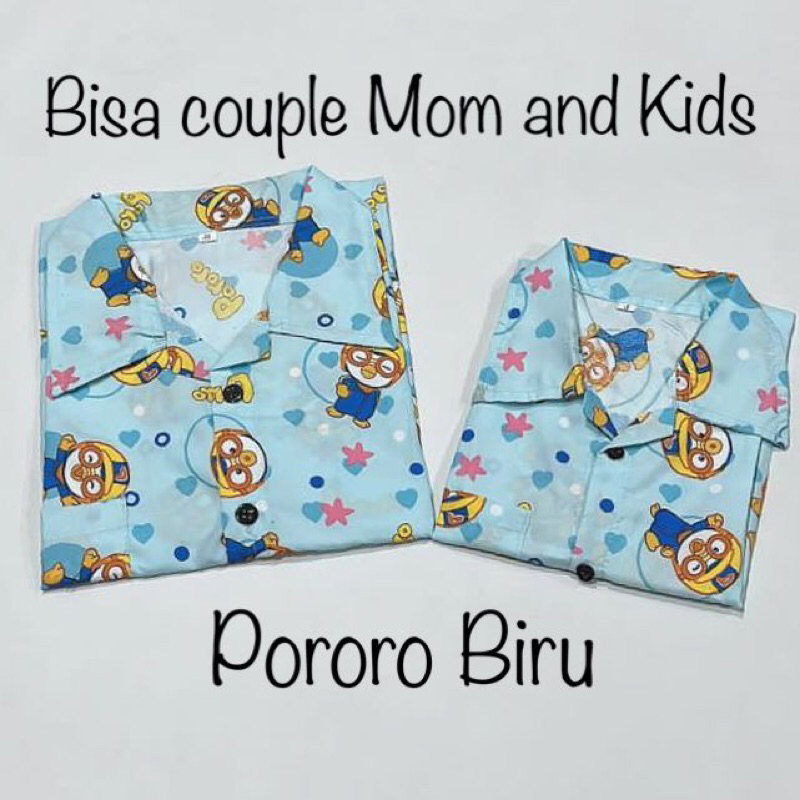 Jual Pororo biru dan navy - stelan bajutidur piyama bisa couple mom ...