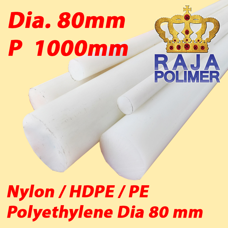 Jual Nylon As Dia 80 mm x 1000 Polyethylene Putih Potongan HDPE PE Rod | Shopee Indonesia
