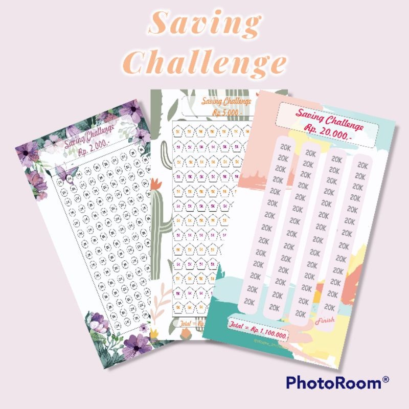 Jual Flashee 10 Lembar Kertas Binder A6 Saving Challenge Kertas Budgetin Tantangan Menabung A6 ...