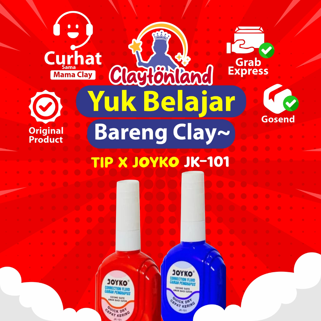 Jual CORRECTION TAPE / TIP EX / CORRECTION FLUID /TIP X JOYKO BOTOL ...