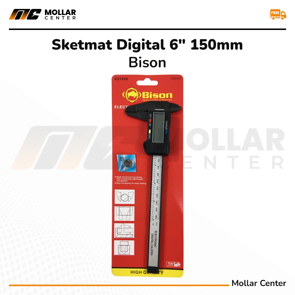 Jual SKETMAT DIGITAL Jangka Sorong SIGMAT LCD Vernier Caliper 6" 6inch ...