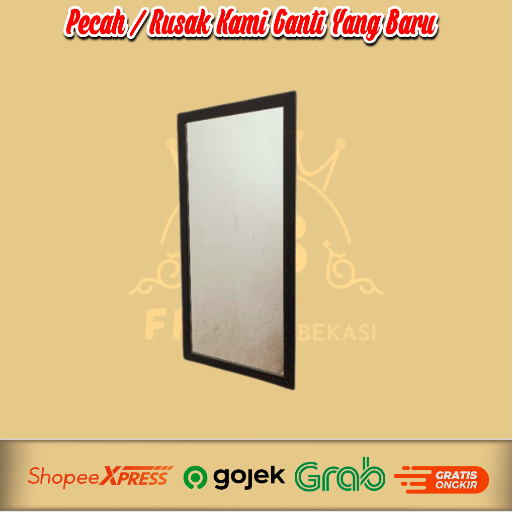 Jual Kaca Cermin Dinding / Cermin Gantung Minimalis Hitam Ukuran 35 x ...