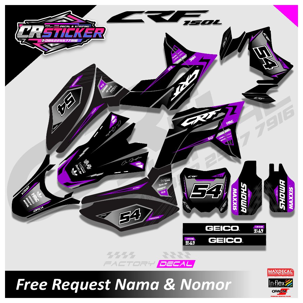 Jual Sticker decal crf 150 L Design Update 2023 Terbaru Simple ...