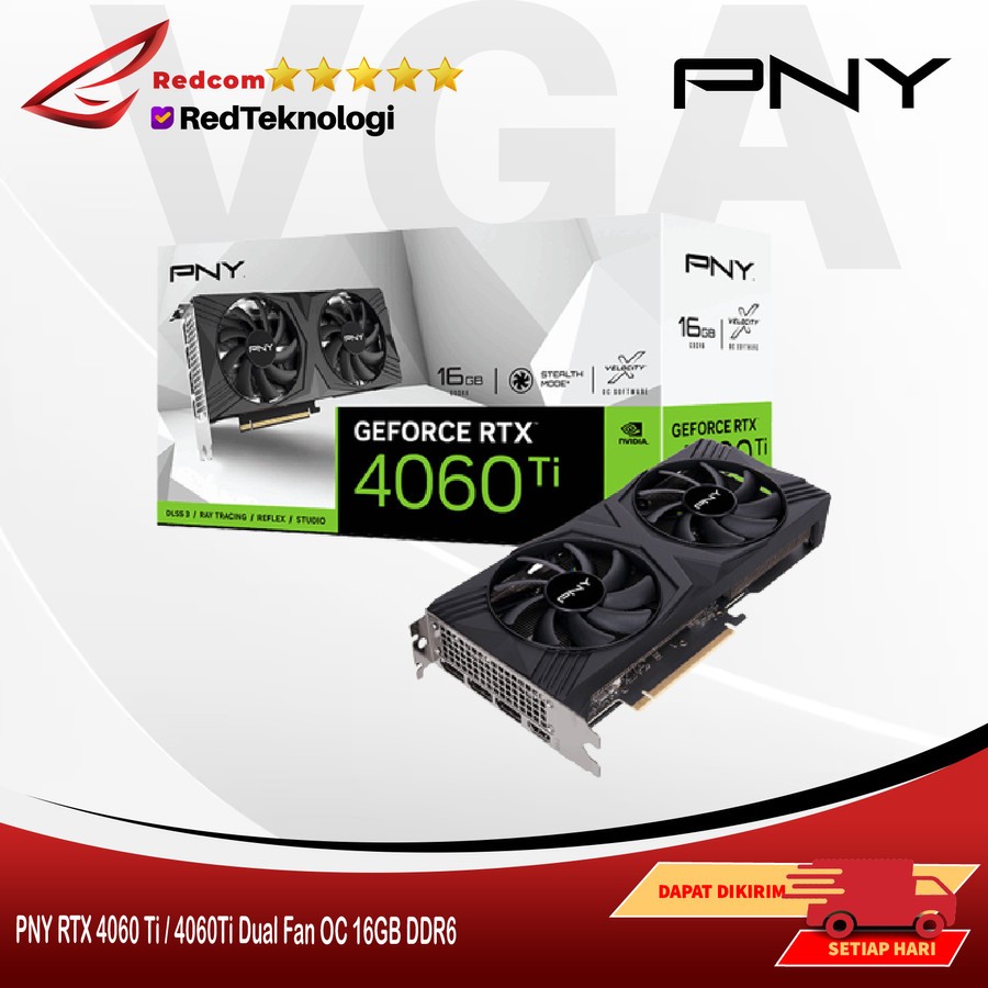 Jual PNY RTX 4060 Ti / 4060Ti Dual Fan 16GB DDR6 | Shopee Indonesia