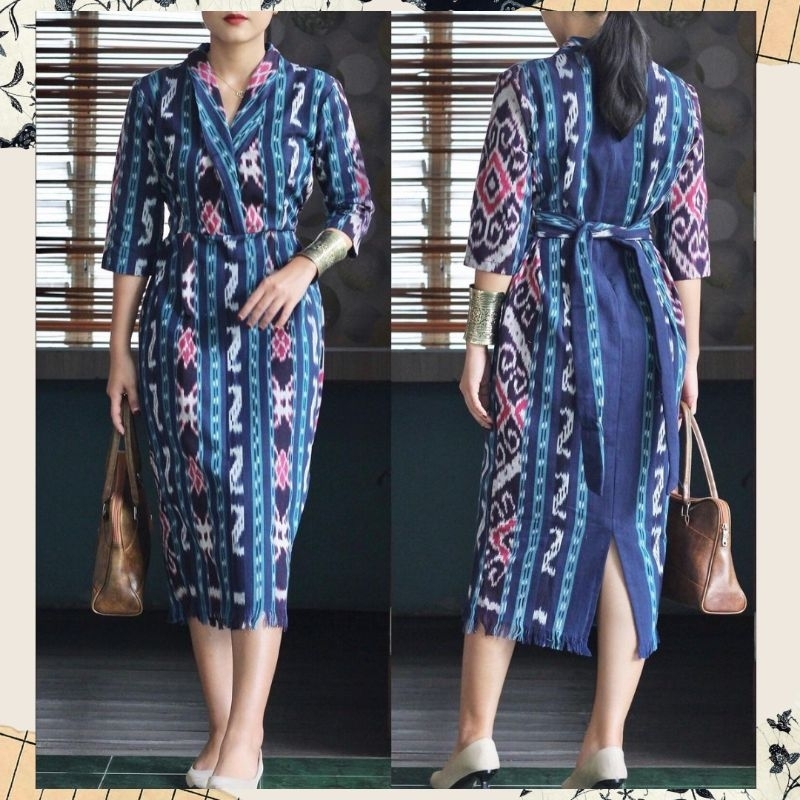 Jual DRESS TENUN IKAT ETNIK DRESS TENUN TROSO OT61 | Shopee Indonesia