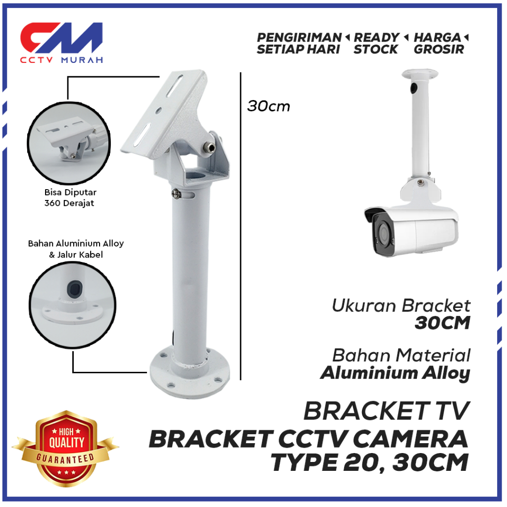 Jual Adjustable Bracket Tiang CCTV Indoor, Outdoor 20 - 60 CM || Type 20 40 Bracket CCTV ...