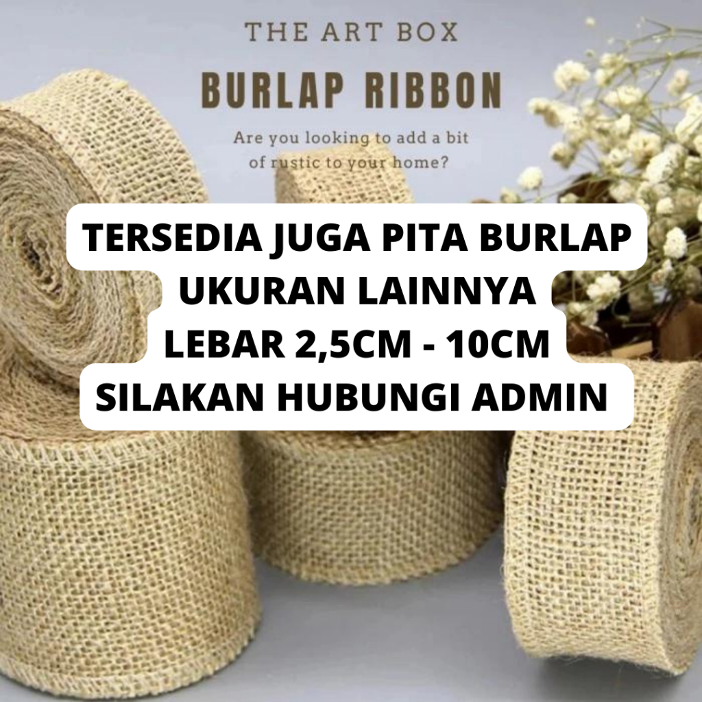 Jual Pita Goni Roll Rustic Burlap 5 Yard/4,6 Renda Pita Vintage Decor ...