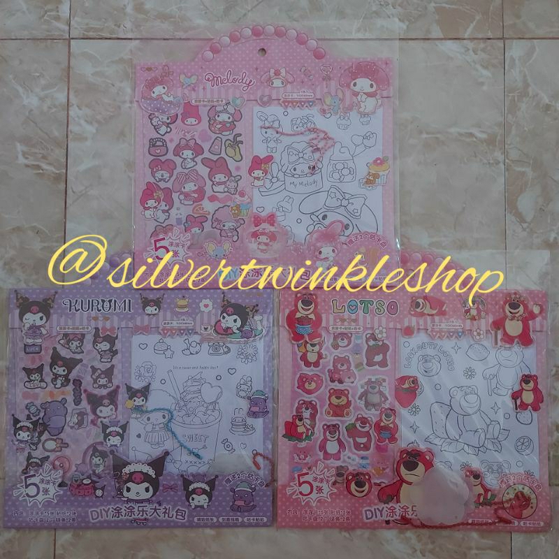 Jual Mainan edukasi anak sticker sanrio kuromi my melody lotso tempel ...