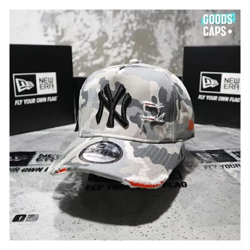 Jual Topi Baseball Pria Wanita NY Damage Ripped Sobek Loreng Full Tag ...