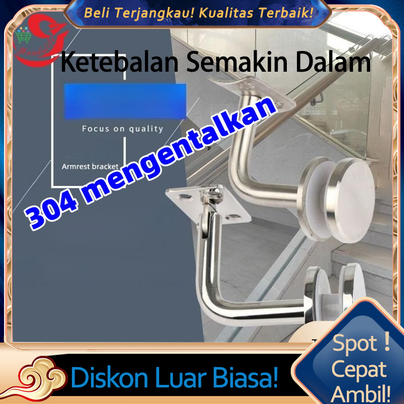 Jual 304 Glass Hand Rail Connector Stainless Steel Konektor Hand ...