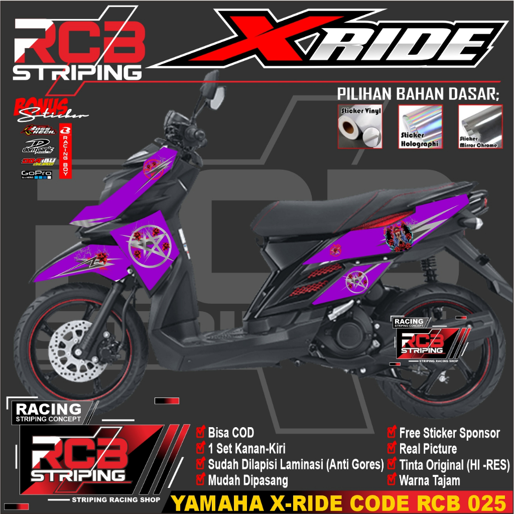 Jual STRIPING STICKER X Ride 115 Medusa semi Full Body Stiker X Ride ...