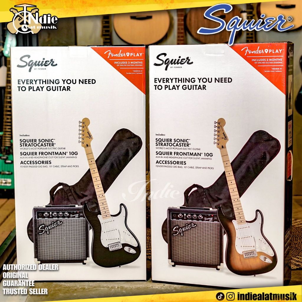 Jual Gitar Elektrik Squier Sonic Stratocaster Maple FB PACK w/Gigbag | Shopee Indonesia