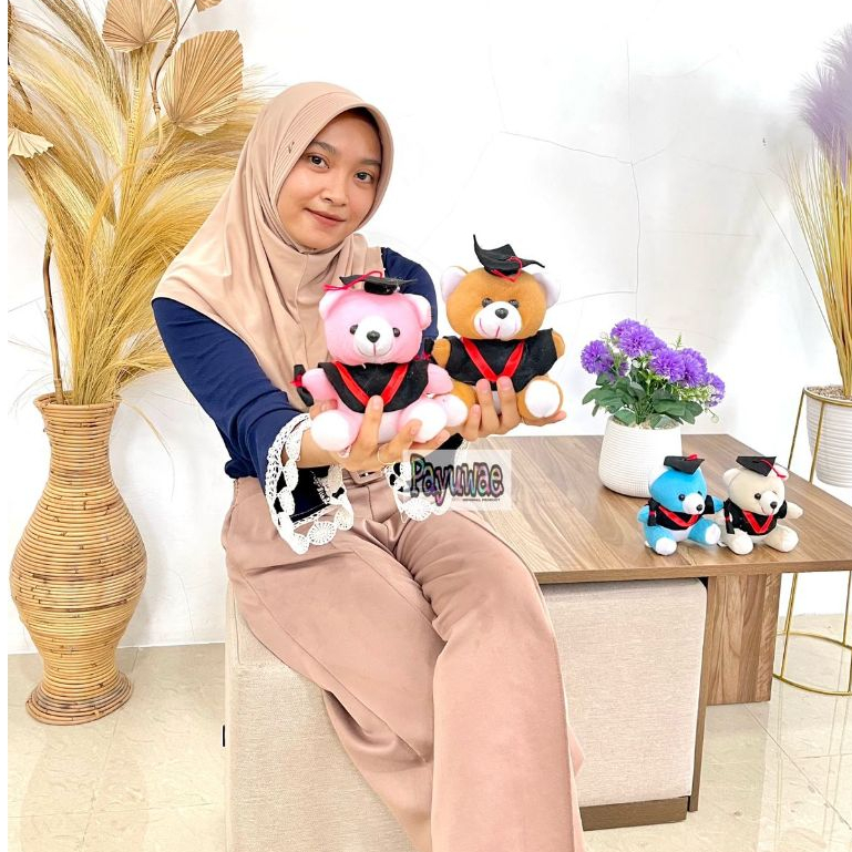 Jual Boneka Beruang Mini Toga Ukuran 15cm Bear Wisuda Untuk Buket ...