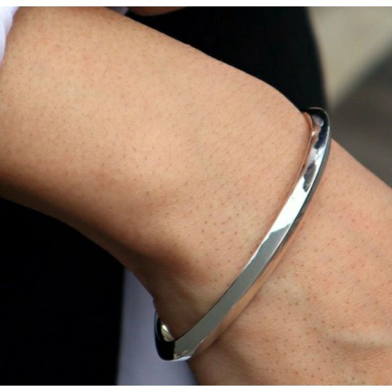 Jual Gelang Pria Baja Monel Silver Model Segitiga Besi Putih Anti Karat ...
