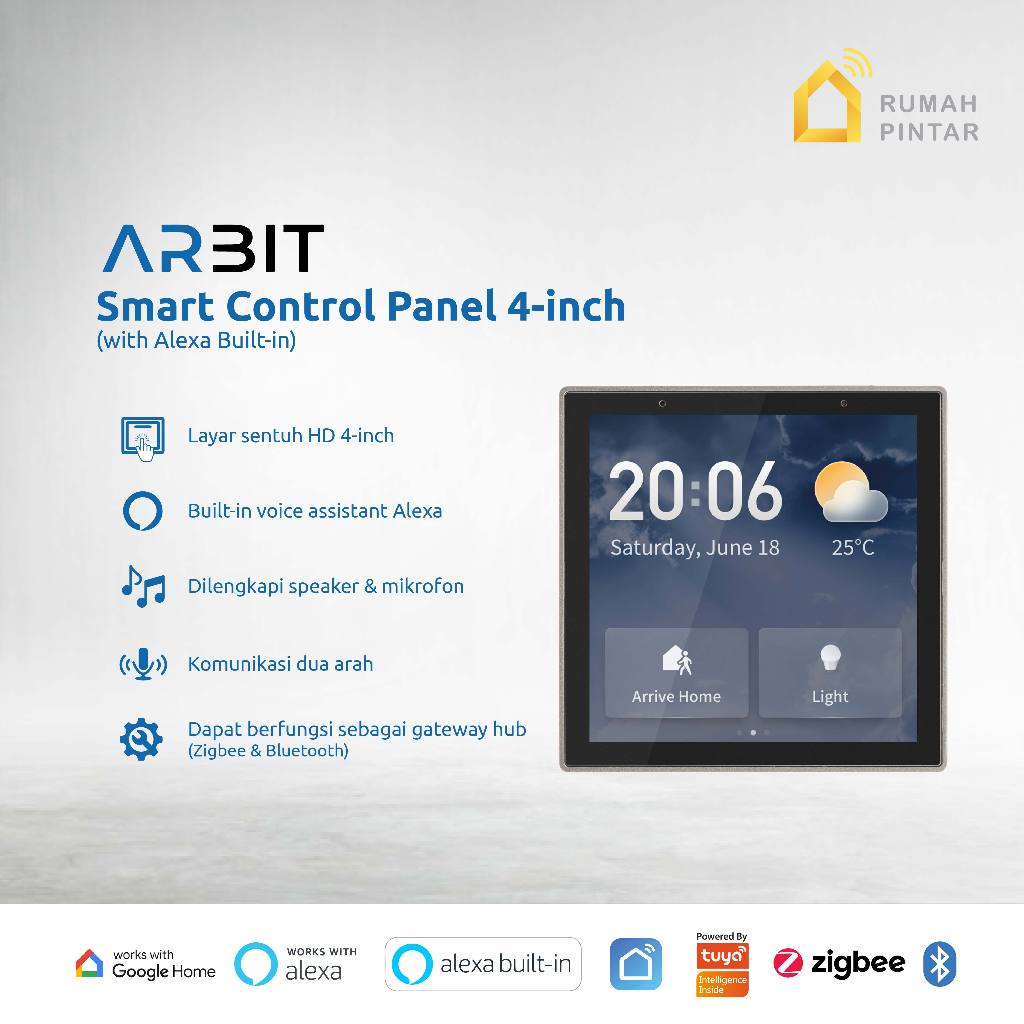Jual ARBIT Smart Home Control Panel 4 inch with Voice Assistant Alexa ...