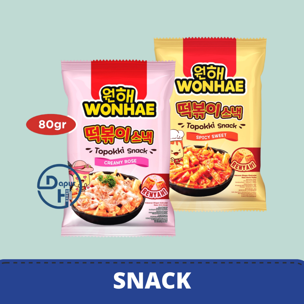 Jual WONHAE Topokki Snack 80 g Halal | Tteokbokki Snack Sweet Spicy ...