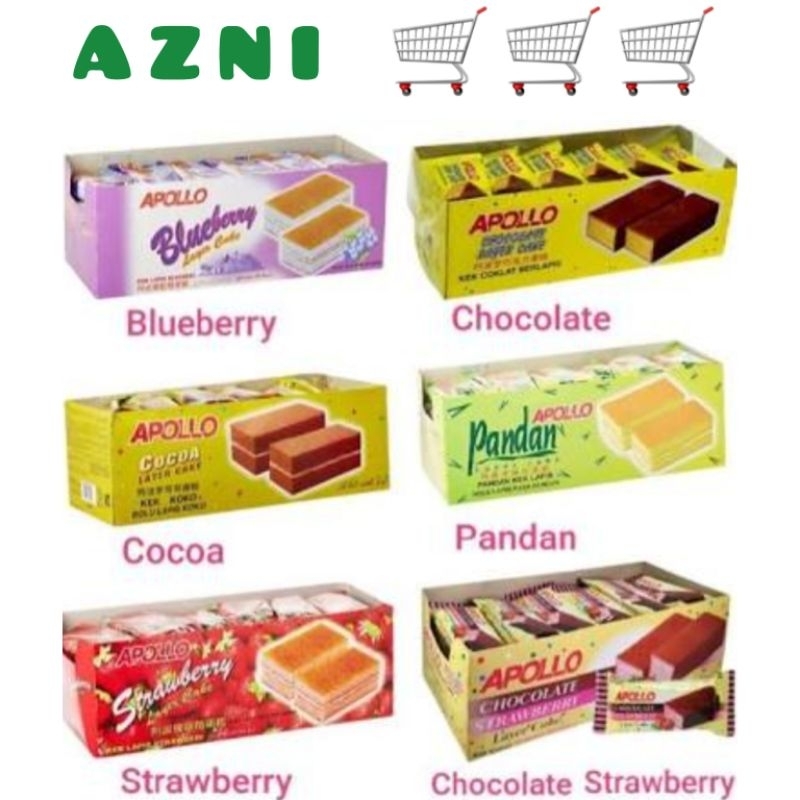 Jual APOLLO Layer Cake 1 BOX 24 Pcs - Coklat/ Pandan/ All Varian ...