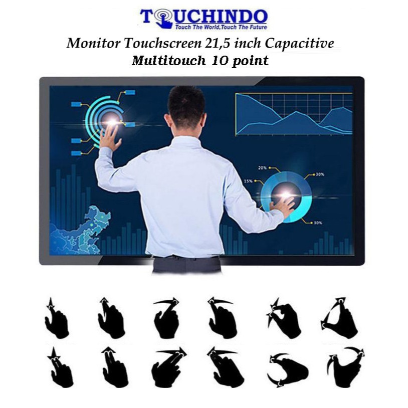 Jual Monitor Touchscreen 21.5 Inch Touchindo Capacitive Multitouch 10 ...