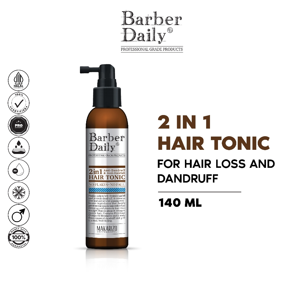 Jual Makarizo Barber Daily 2 in 1 Hair Tonic 140 ml | Shopee Indonesia