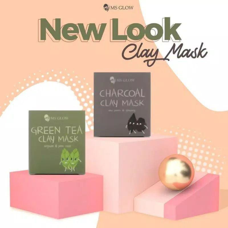Jual [EXP 2026] NEW CLAY MASK MS GLOW GREEN TEA CHARCOAL MASKER MS GLOW ...