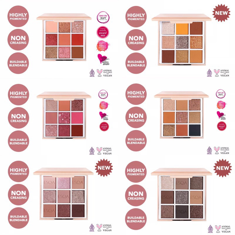 Jual [READY] ESQA Goddess Eyeshadow Pallete ( Bronze/Peach/Pink/Goldie ...