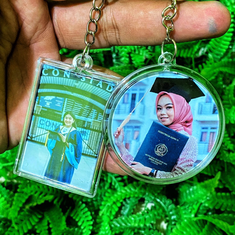 Jual Gantungan Kunci Akrilik Kotak Dan Bulat Custom Insert Paper 2 Sisi ...