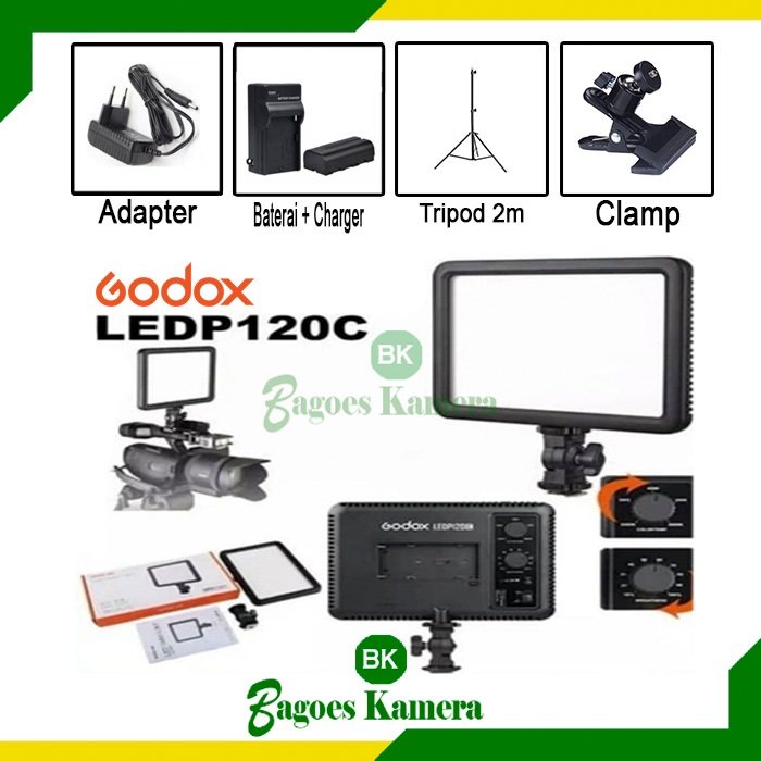 Jual GODOX LED VIDEO LIGHT P120C / P 120 C Bonus Adapter Baterai ...
