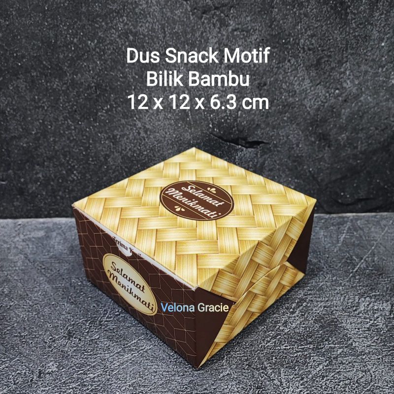 Jual Dus Snack 12x12 Bilik Bambu isi 50 pcs GS Motif Box Kue | Shopee Indonesia