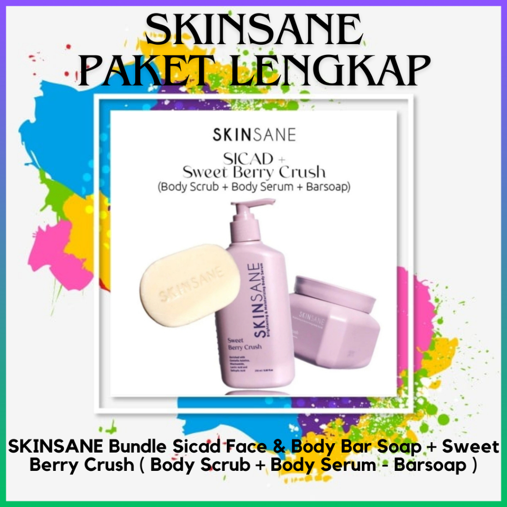 Jual SKINSANE Bundle Sicad Face & Body Bar Soap + Sweet Berry Crush ...
