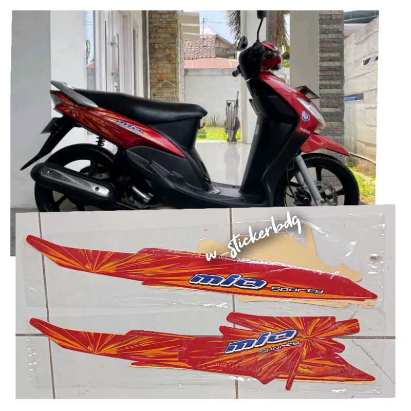 Jual Striping Stiker Lis Bodi Yamaha Mio 2008 Merah | Shopee Indonesia