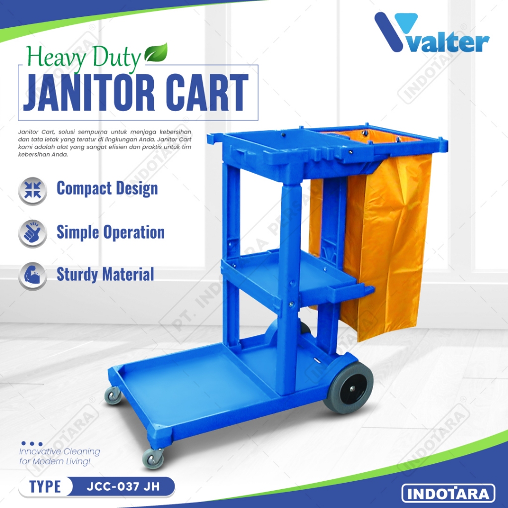 Jual Valter Gerobak Alat Kebersihan Trolley Janitor Serbaguna | Shopee ...
