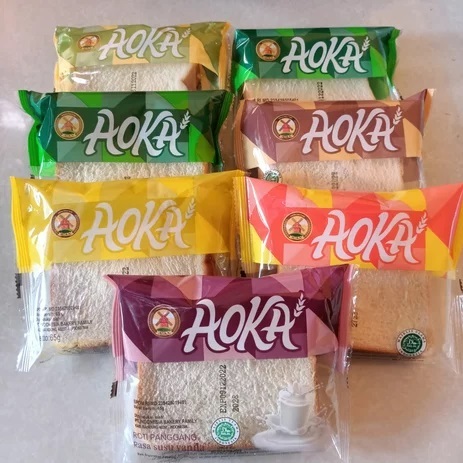 Jual AOKA Roti Panggang 65gr All Varian | Roti AOKA | Roti Sandwich ...