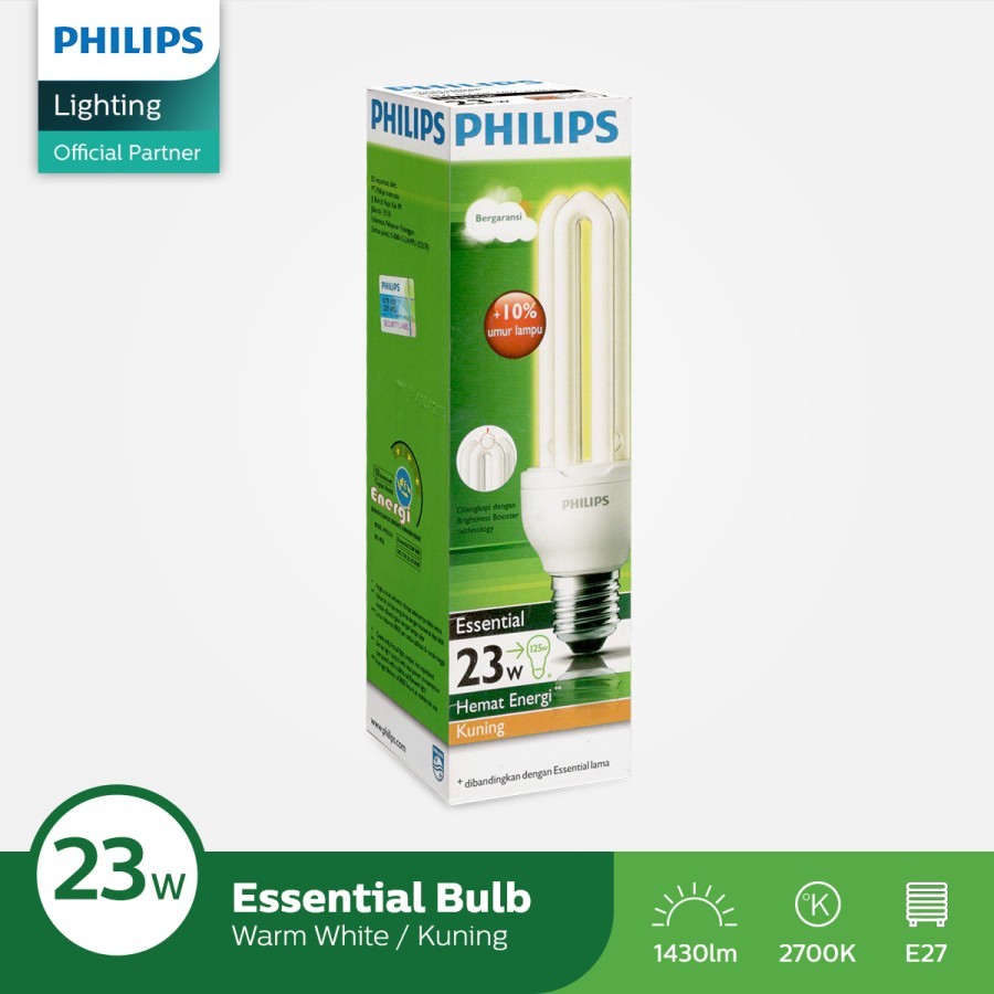 Jual Philips Lampu Essential 23W WW E27 220V Kuning | Shopee Indonesia