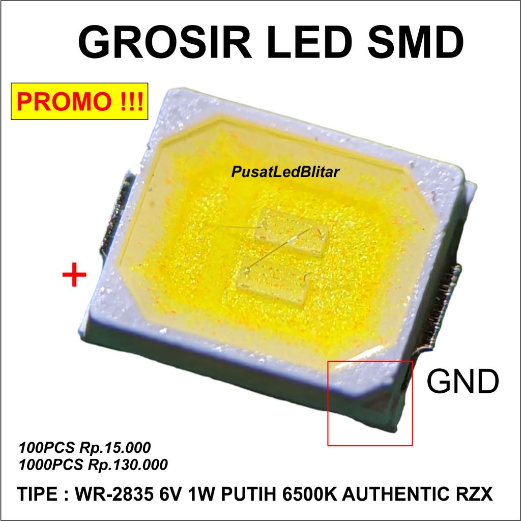 Jual LED SMD 100BIJI 2835 6V 1W 150MA WR-2835 RZX UNTUK PHILIPS OSRAM ...