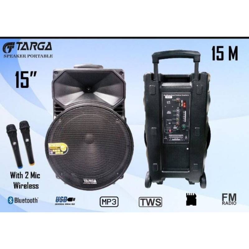 Jual Speaker Portable Targa 15 inch Bluetooth meeting wireless original ...
