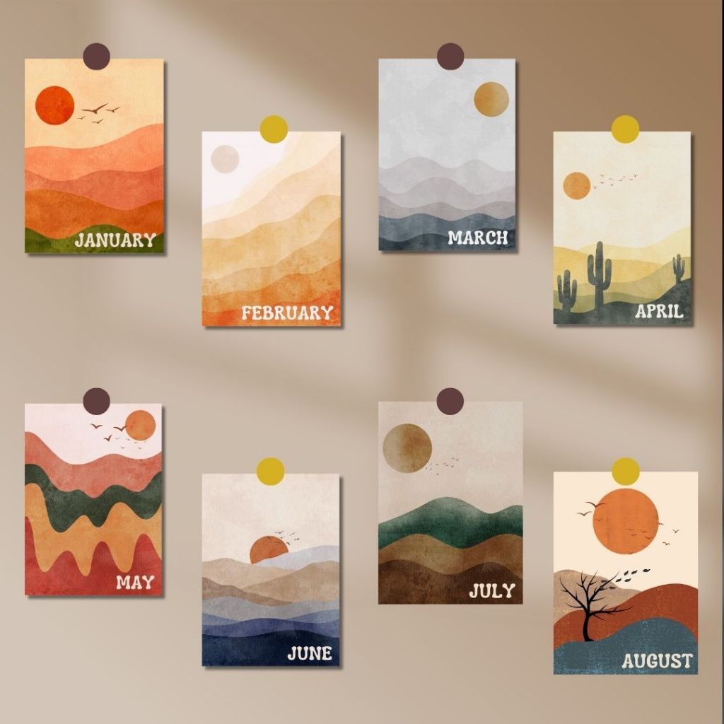 Jual Wall decor aesthetic/wall poster mini/tema nama bulan | Shopee ...