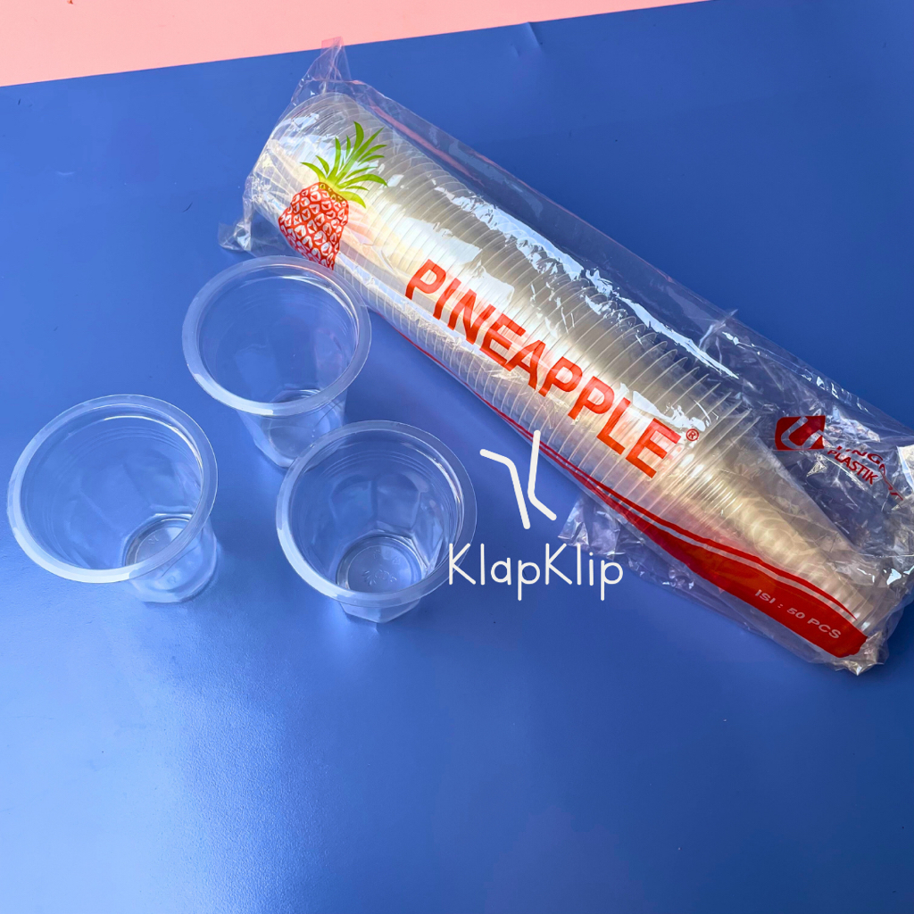Jual 1pack = 50pcs Gelas Kopi 220ml Nanas Unggul - Cup Coffee Plastik ...
