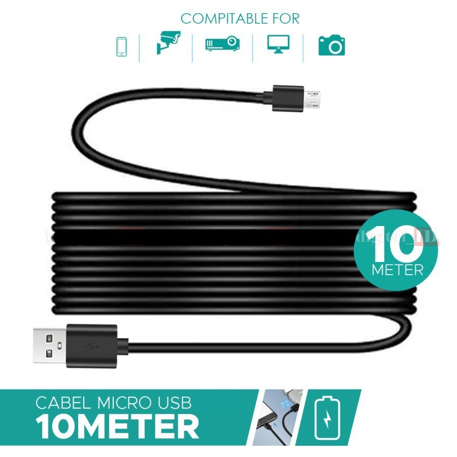Jual Cable/Kabel Micro USB 5 meter & 10 Meter Cable Power For IP Camera ...