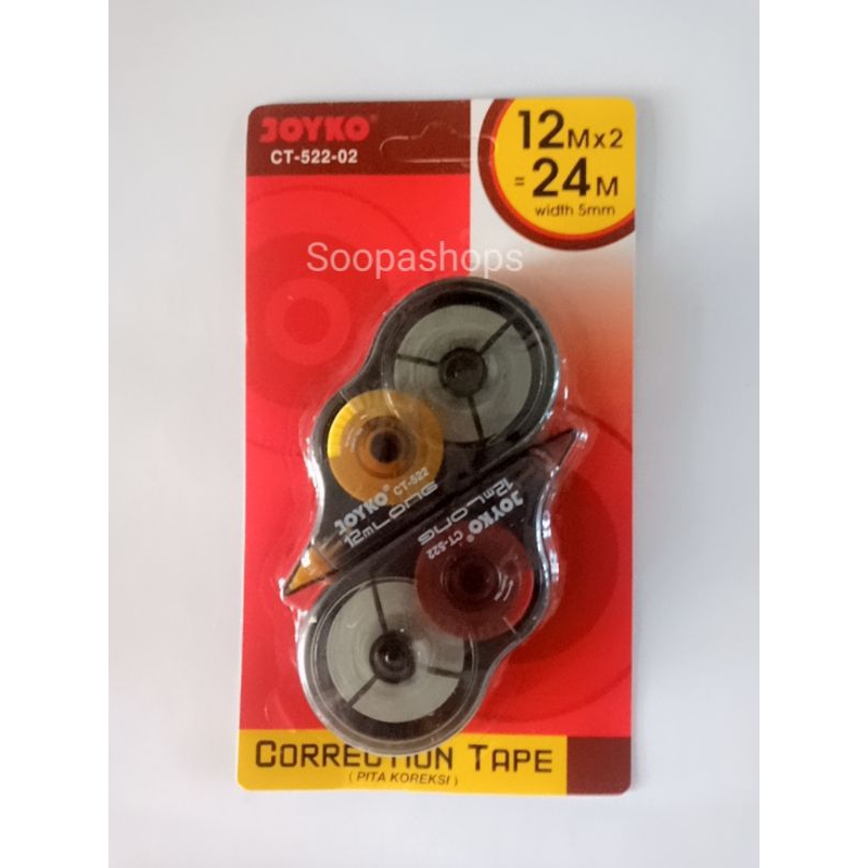 Jual Correction Tape Joyko CT-522 TipX Kertas Harga 1 Set Isi 2 Pcs ...