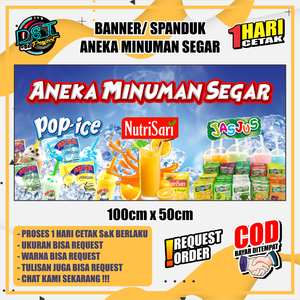 Jual BANNER / SPANDUK ANEKA MINUMAN SEGAR 100 x 50 | Shopee Indonesia