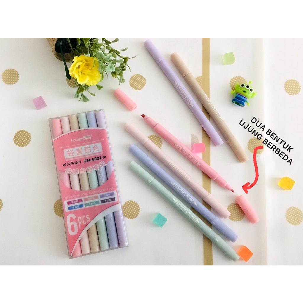 Jual (6 PCS) STABILO EARTH TONE FOMAX FM-6007 / HIGHLIGHTER PEN ...
