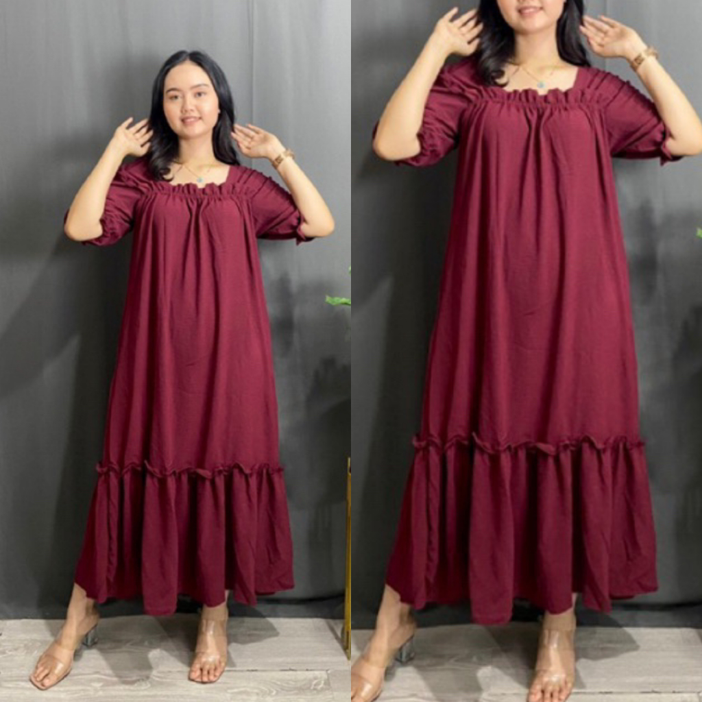 Jual Nadira Dress Crinkle Airflow / Daster Kerut Dada Depan Belakang ...