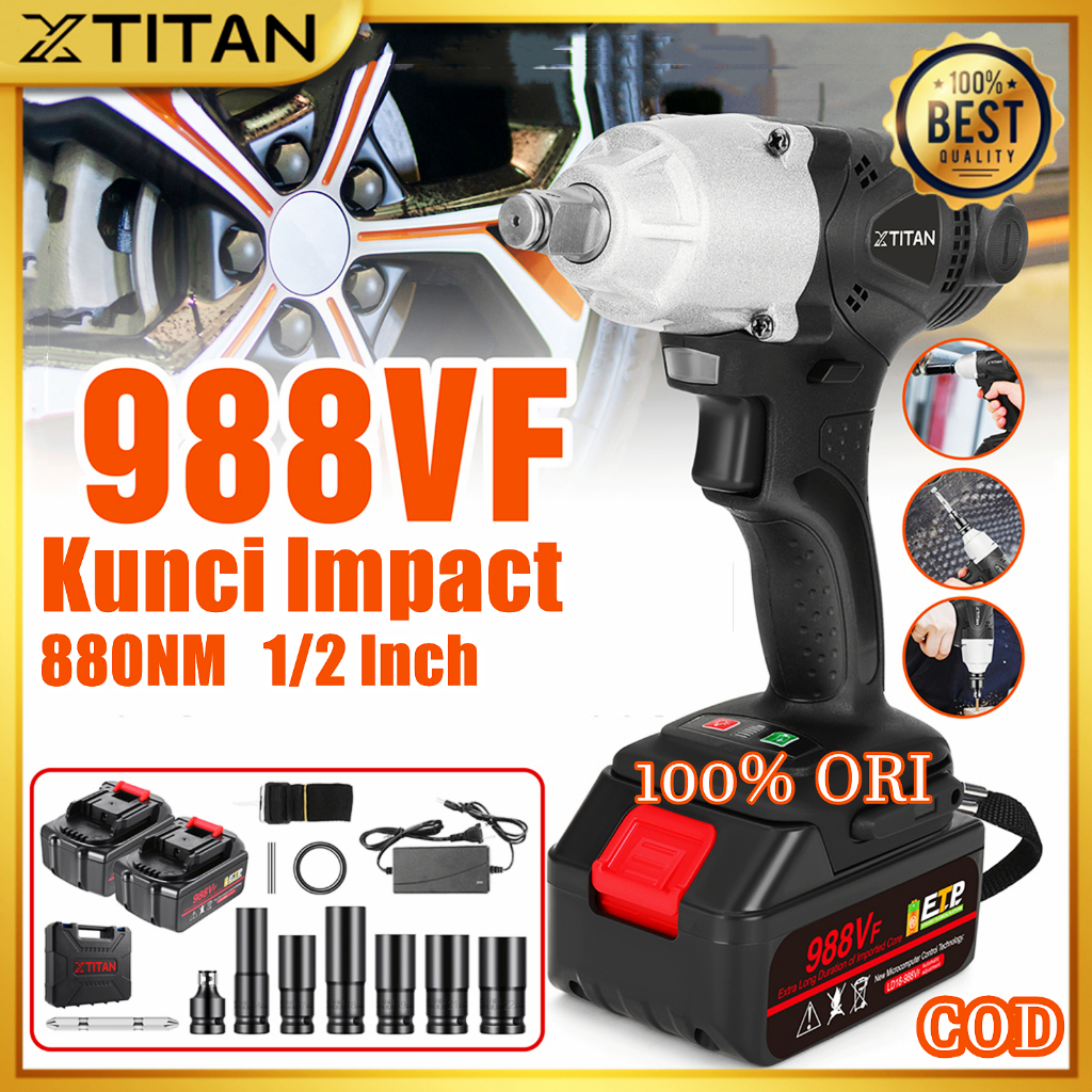Jual 【COD】1/2 Inch Kunci Pas Elektrik 688/988/2888VF 880N/M Mobil Kunci Impact Baterai Mesin Bor ...