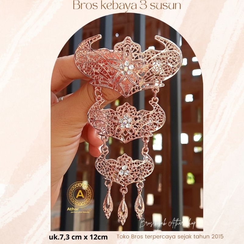 Jual Bros Kebaya Gold Emas Perak Kutubaru 3 Susun Bross Kutu Baru Tumpuk khas Etnik Jawa Pesta ...