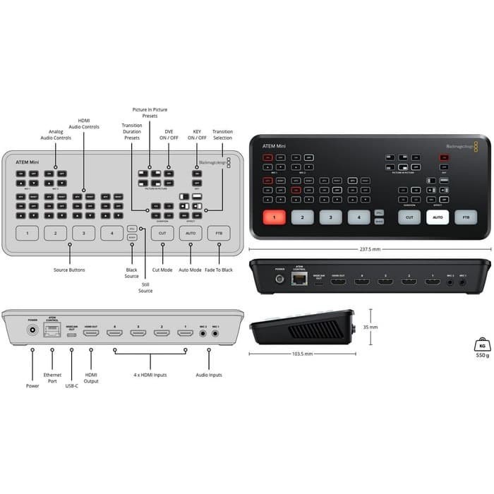 Jual BlackMagic Design Atem Mini HDMI Live Stream Switcher | Shopee ...