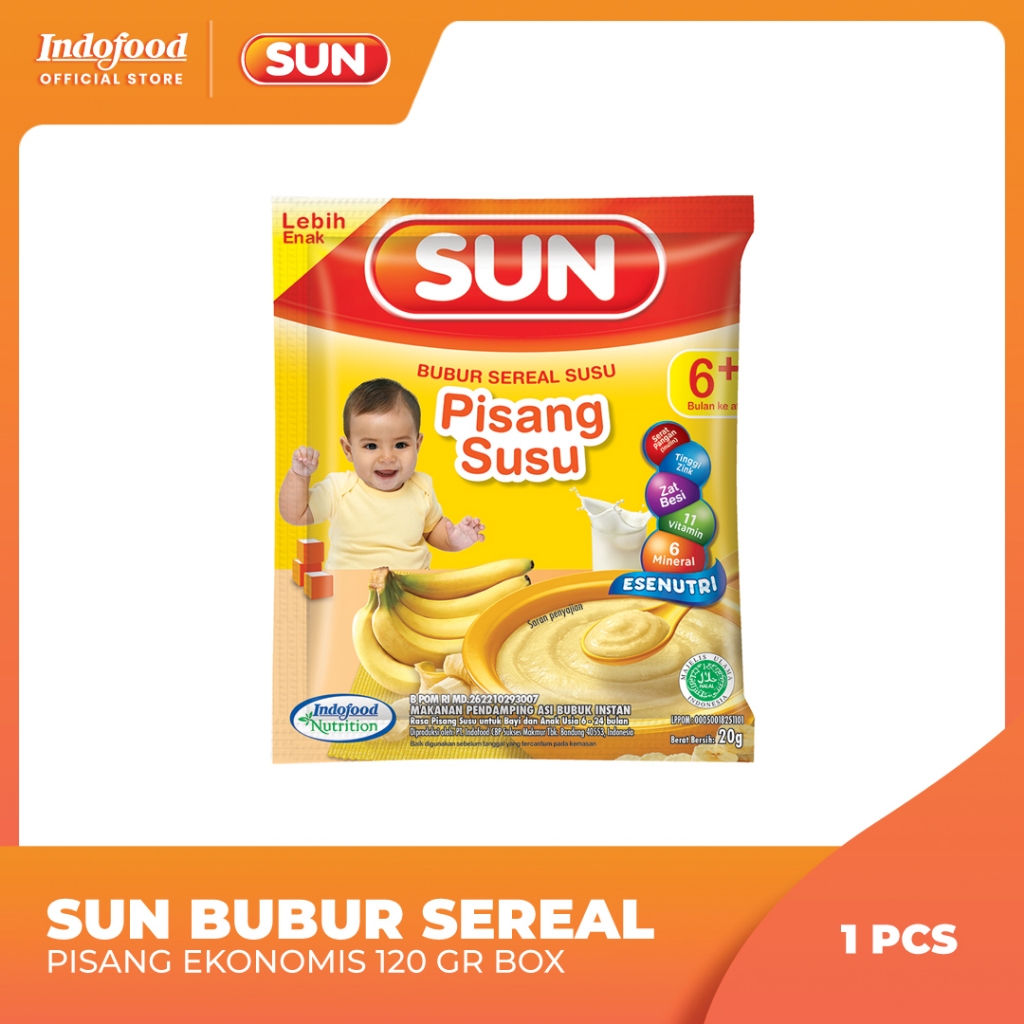 Jual SUN Bubur Bayi 6+ Pisang Susu Ekonomis 120 Gr | Shopee Indonesia