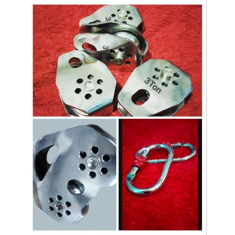 Jual Pulley Fix Tandem Carrabinner load 25Kn Safety Climbing Flying Fox ...