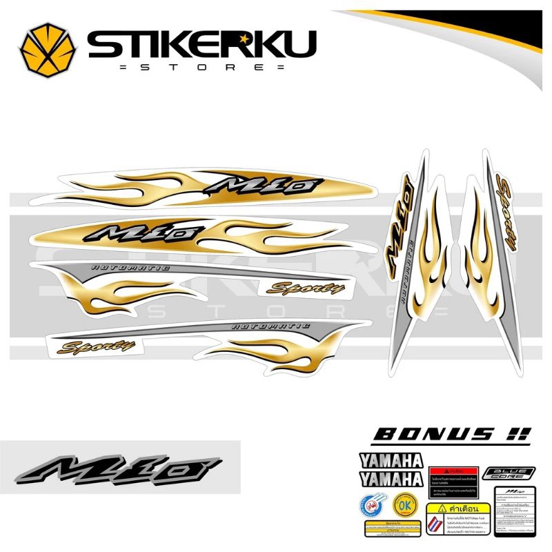 Jual STRIPING MIO SPORTY MOTIF API 1 / STICKER MIO SPORTY / MIO SPORTY ...
