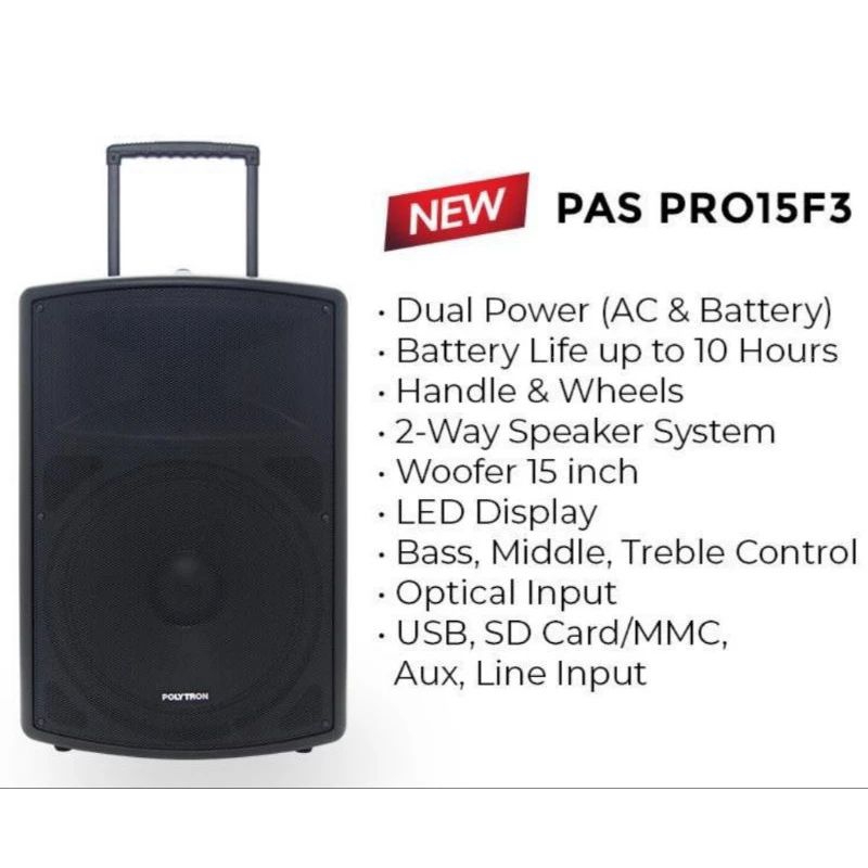 Jual Speaker Portable Meeting 15 inch 120W POLYTRON PAS PRO 15F3 ...
